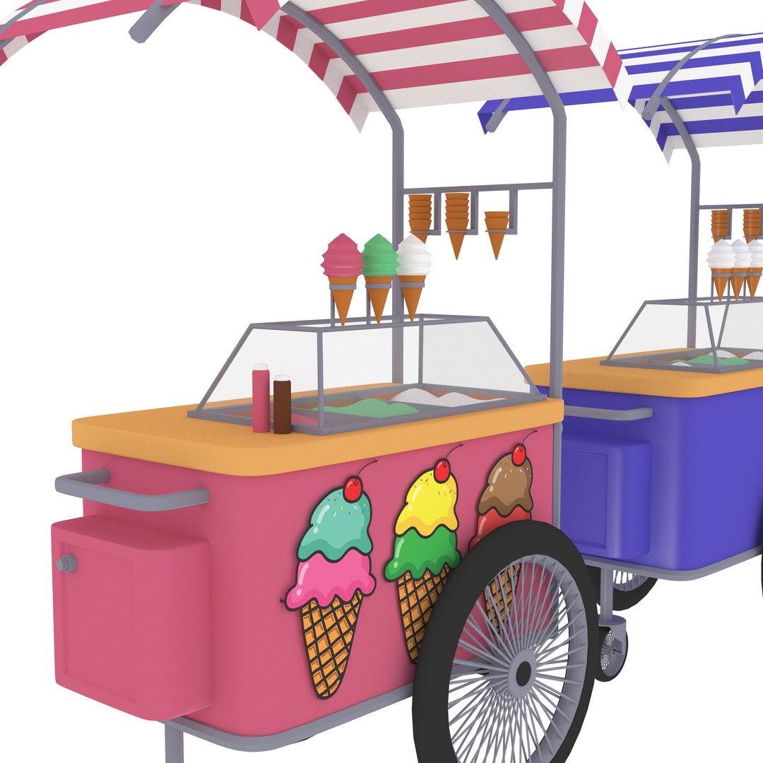 3D Ice Cream Cart Model - TurboSquid 1589446