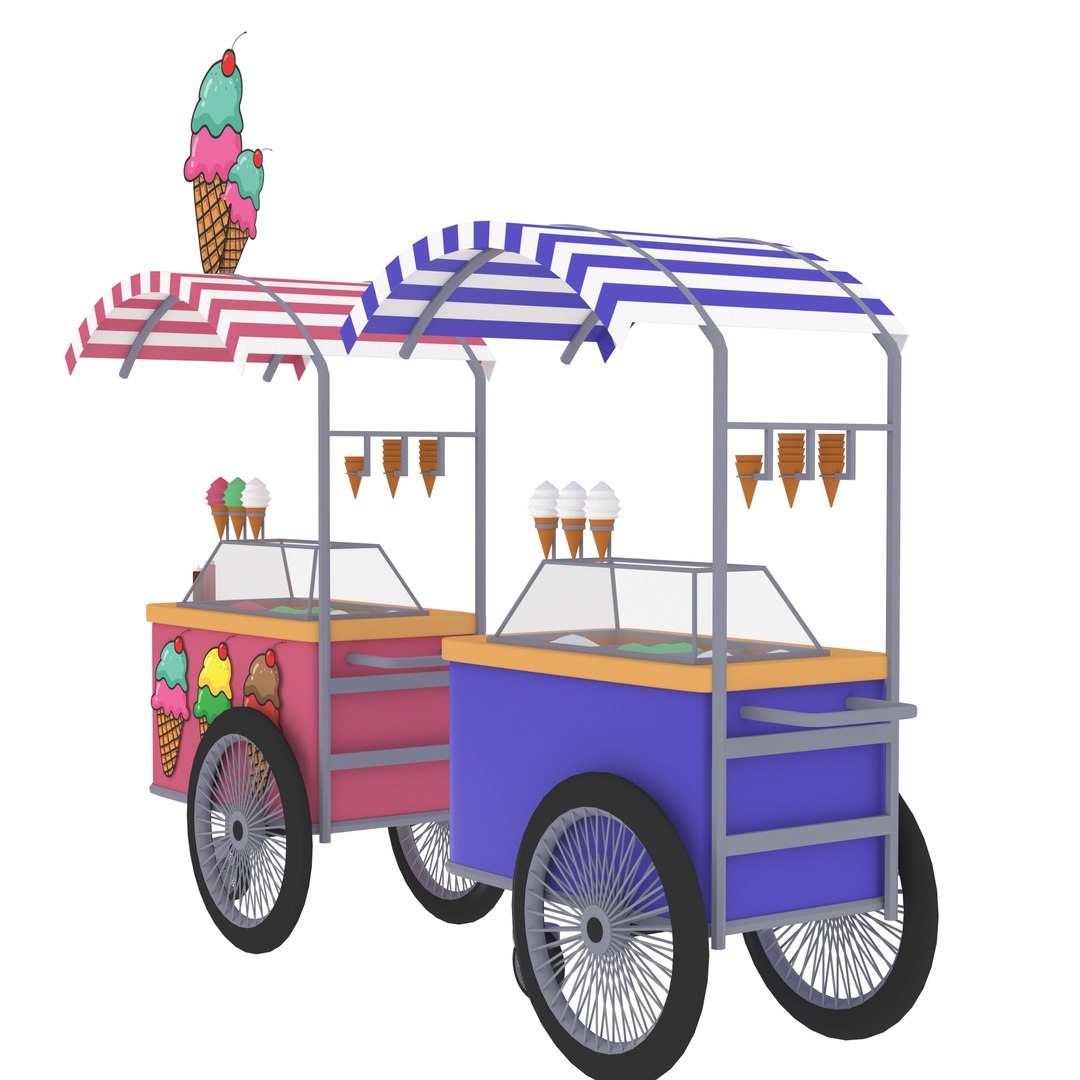 3D Ice Cream Cart Model - TurboSquid 1589446