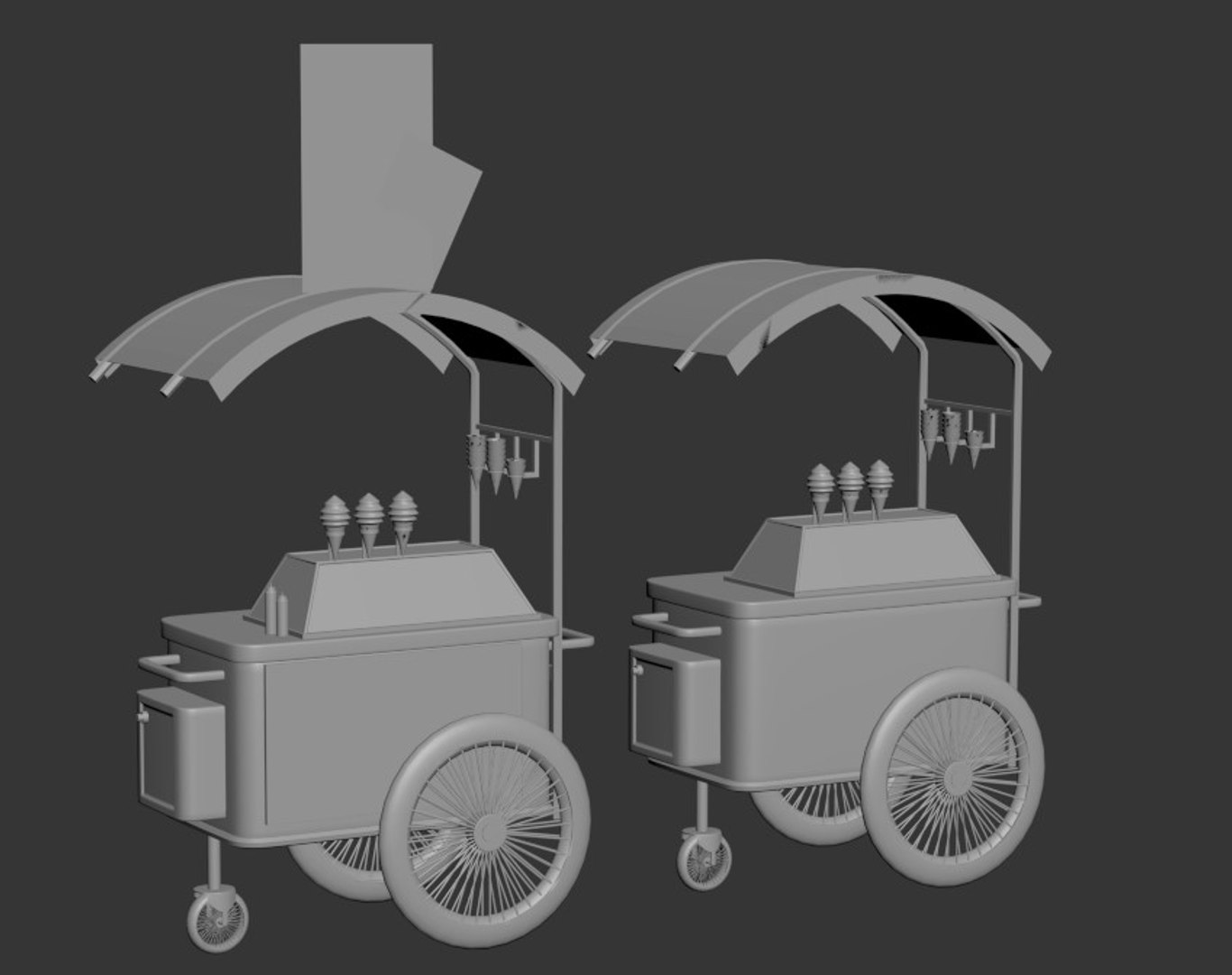 3D Ice Cream Cart Model - TurboSquid 1589446