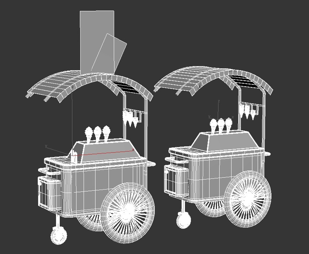 3D Ice Cream Cart Model - TurboSquid 1589446