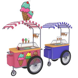 Low Poly Ice Cream Cart 3D Models for Download | TurboSquid