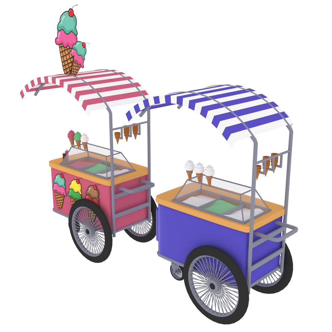 3D Ice Cream Cart Model - TurboSquid 1589446