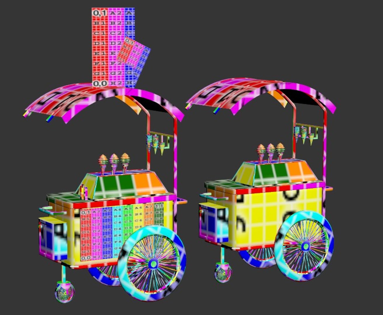 3D Ice Cream Cart Model - TurboSquid 1589446