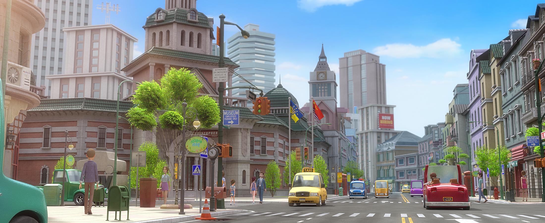 Cartoon city street scene 3D model - TurboSquid 1506431