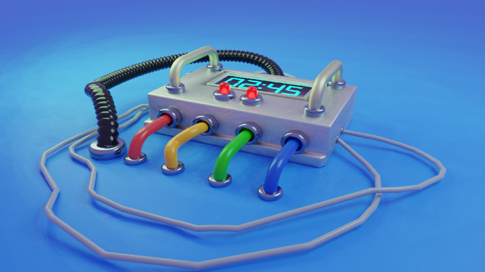 Time Bomb-wired Bomb-Cables And Tubes- 3D Model - TurboSquid 2050802