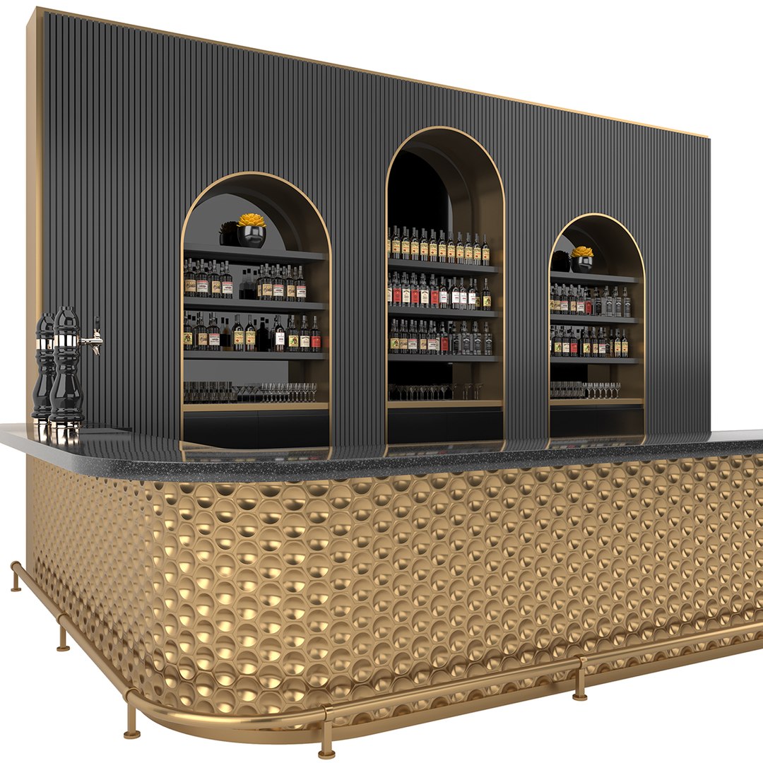 3D Model Restaurant Bar Gold - TurboSquid 1538097