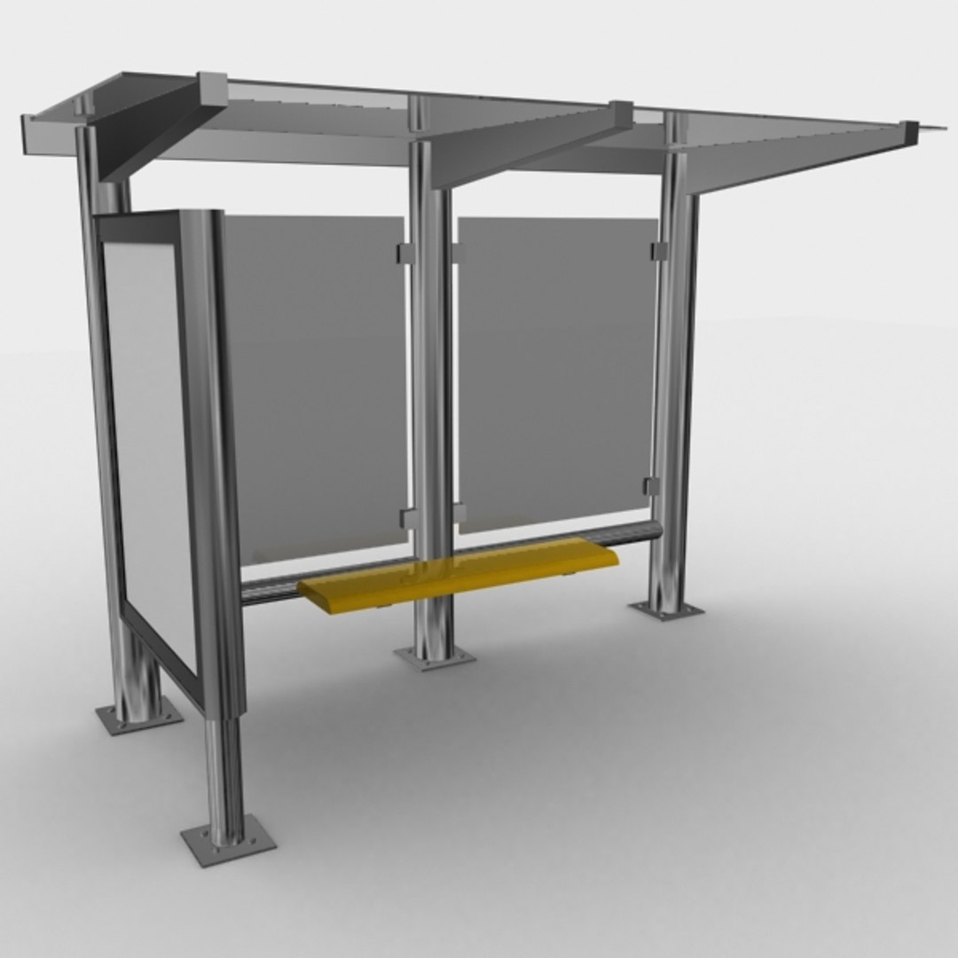 Realistic Bus Stop Model - TurboSquid 1655638