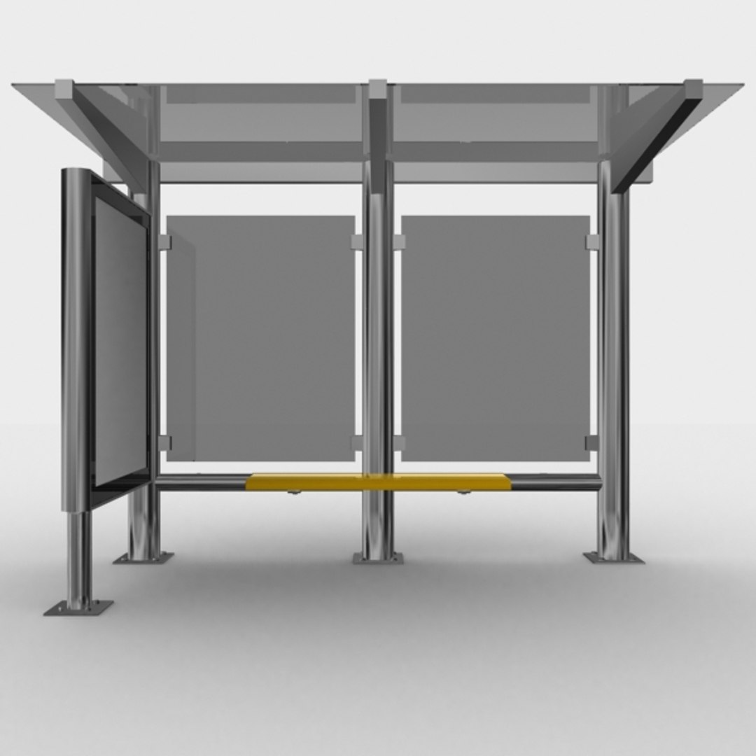 Realistic Bus Stop Model - TurboSquid 1655638