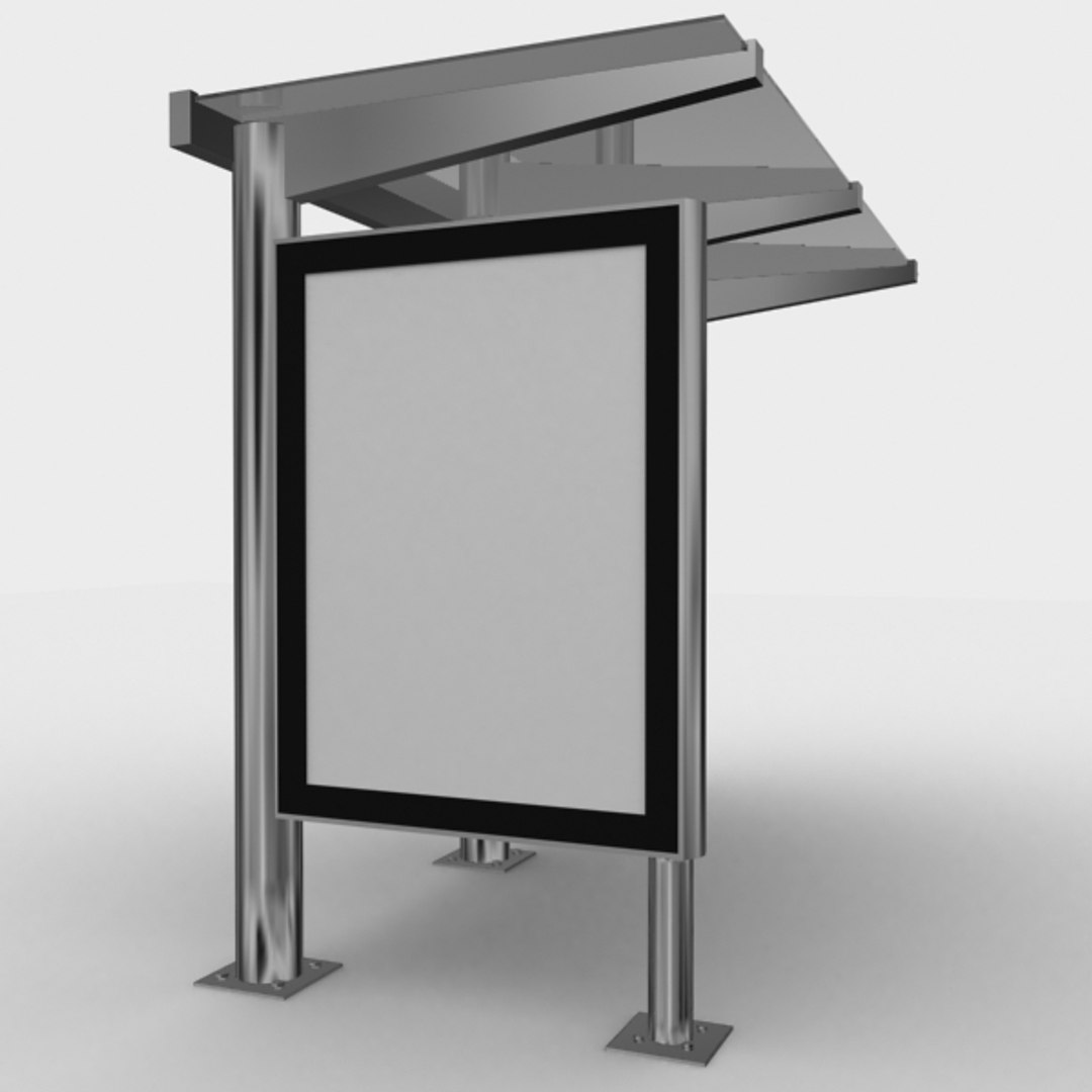 Realistic Bus Stop Model - TurboSquid 1655638