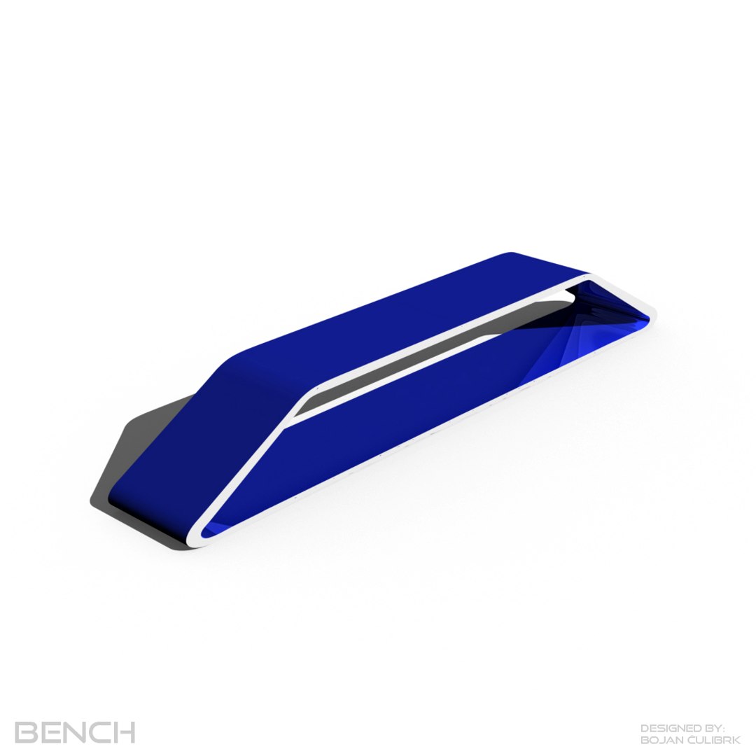 Futuristic Table Desk Bench 3d Blend