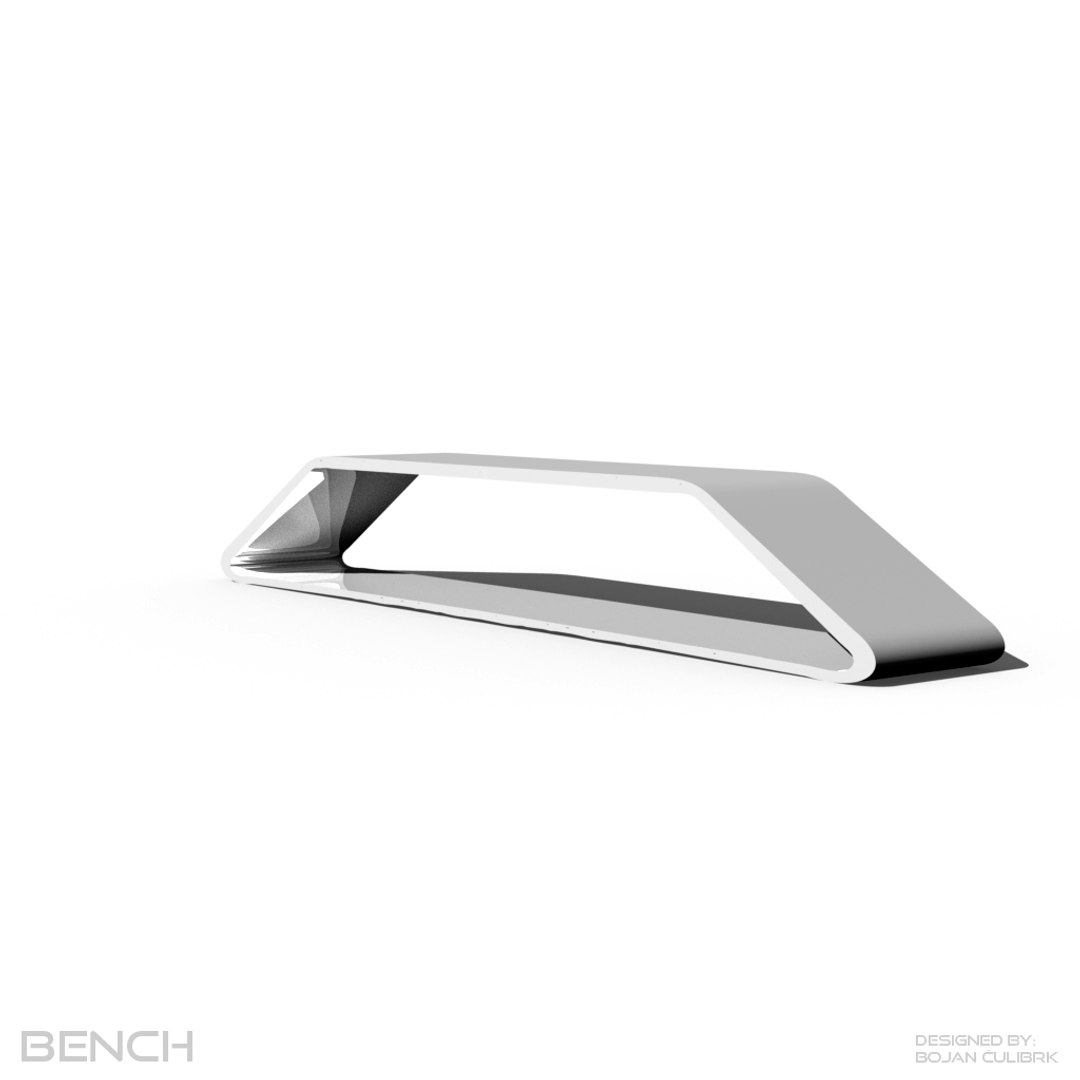 Futuristic Table Desk Bench 3d Blend