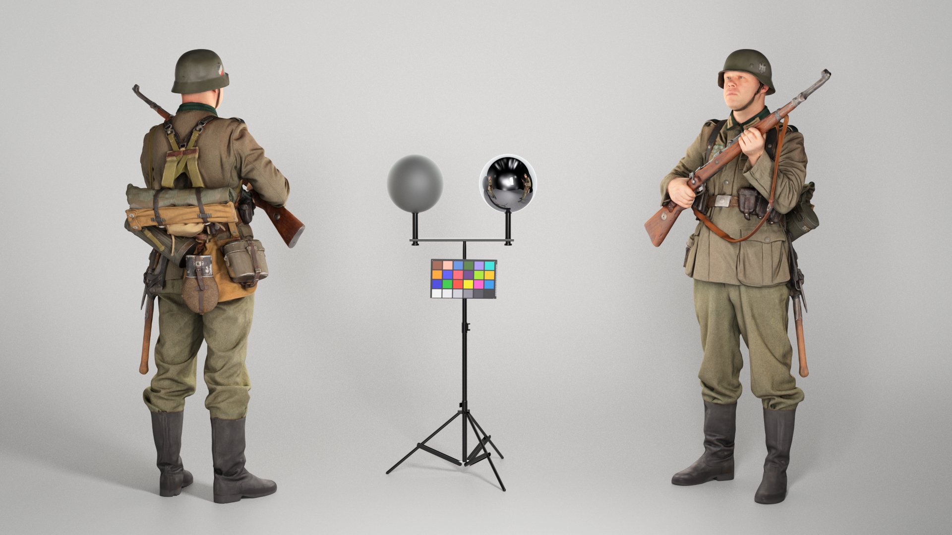 3D model Fully equipped German soldier with gun 344 - TurboSquid 1815655