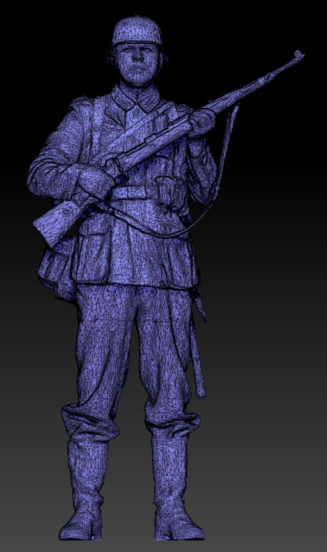 3D model Fully equipped German soldier with gun 344 - TurboSquid 1815655