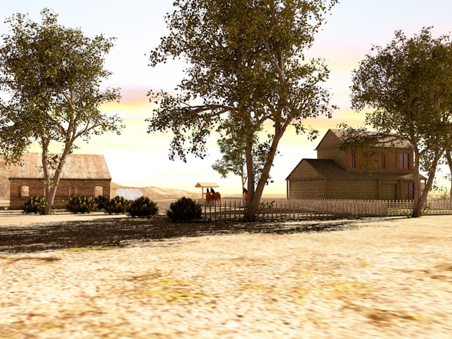 3D Western Ranch - TurboSquid 1281169