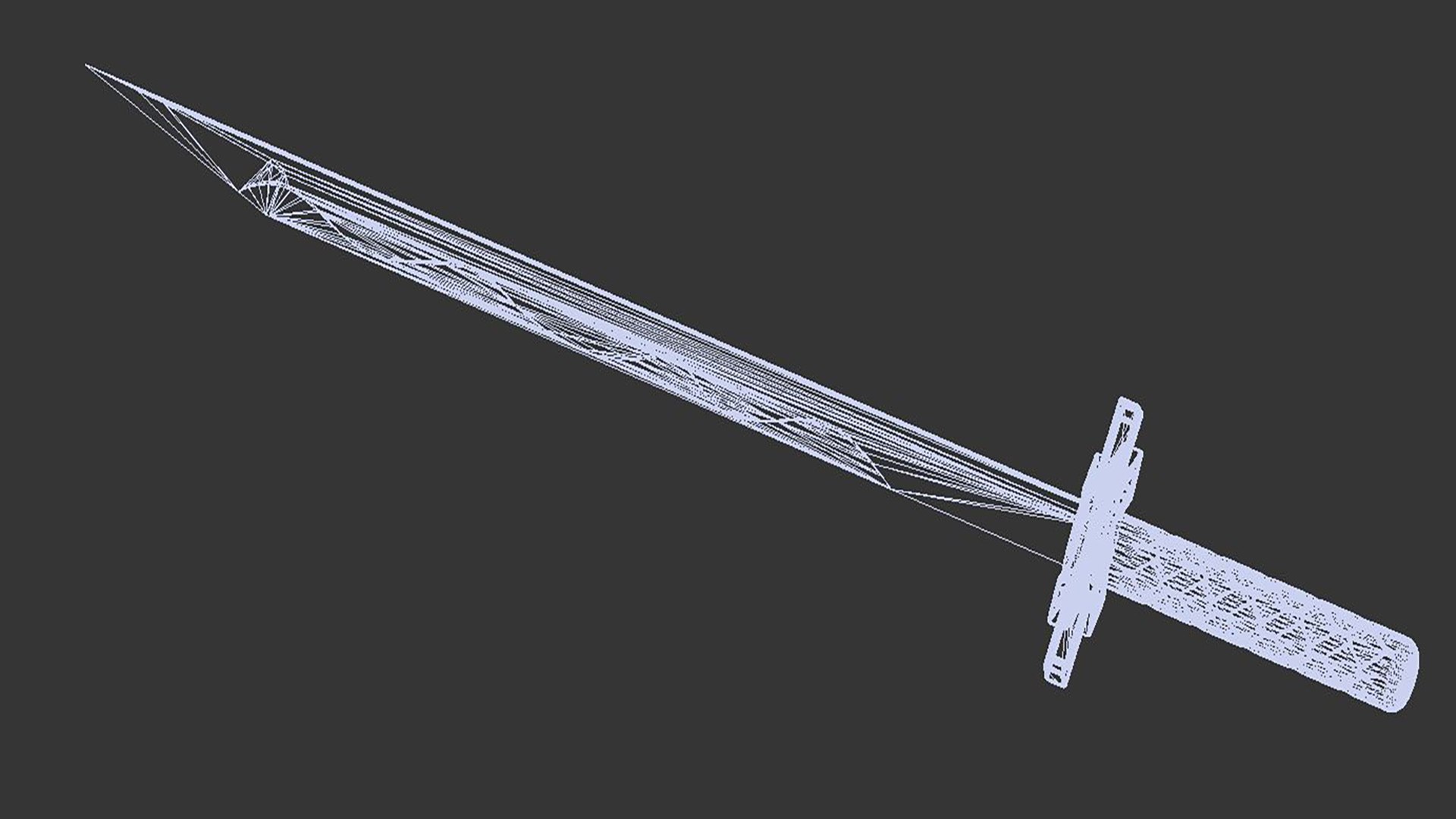 Blue Black Samurai Sword isolated on white background 3D model ...