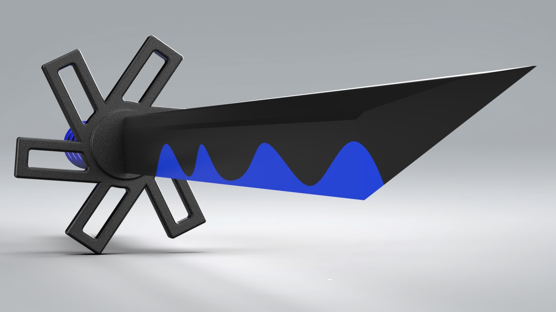 Blue Black Samurai Sword isolated on white background 3D model ...