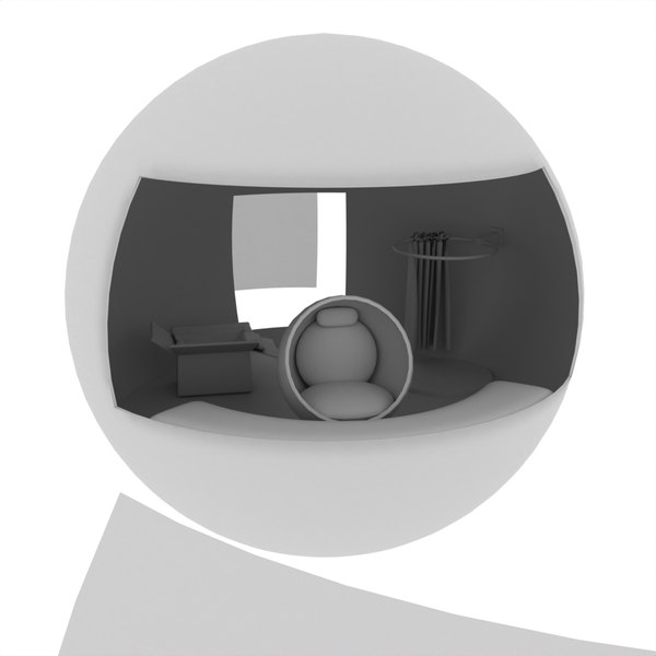 modelo 3d Habitación Esfera y Mobiliario. - TurboSquid 2221840