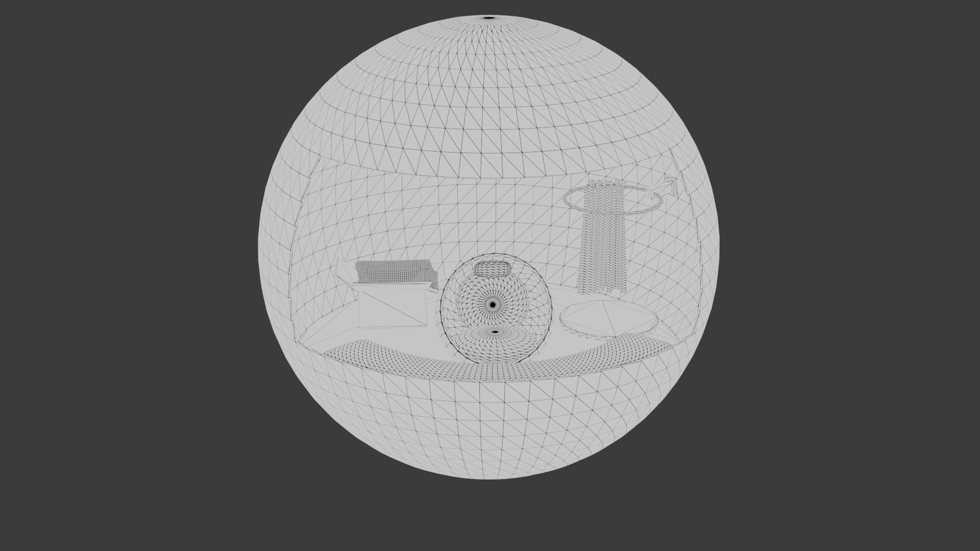 3D Sphere Room And Furnishing - TurboSquid 2221840