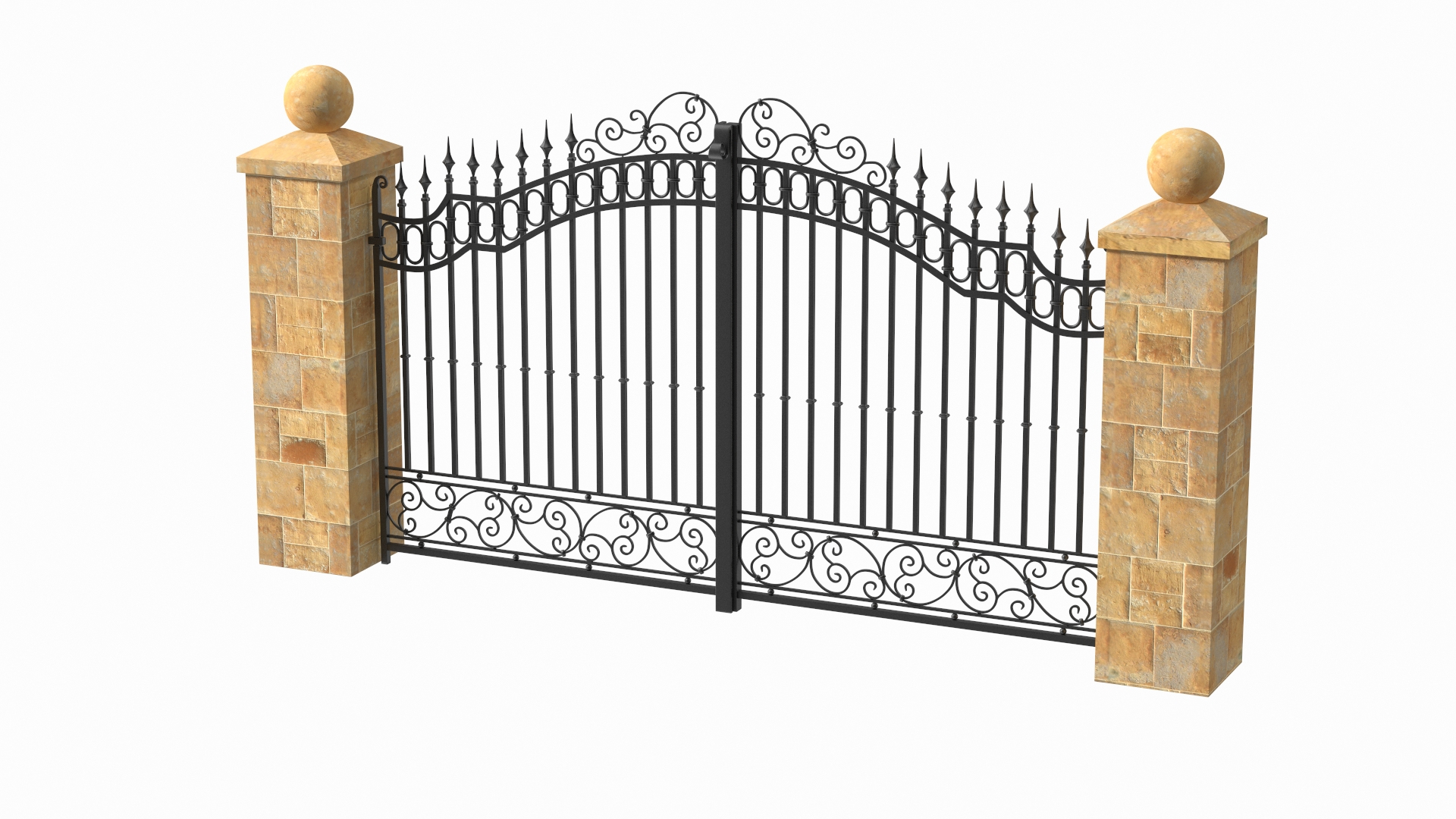 Ornate Iron Gate Model - TurboSquid 1870719