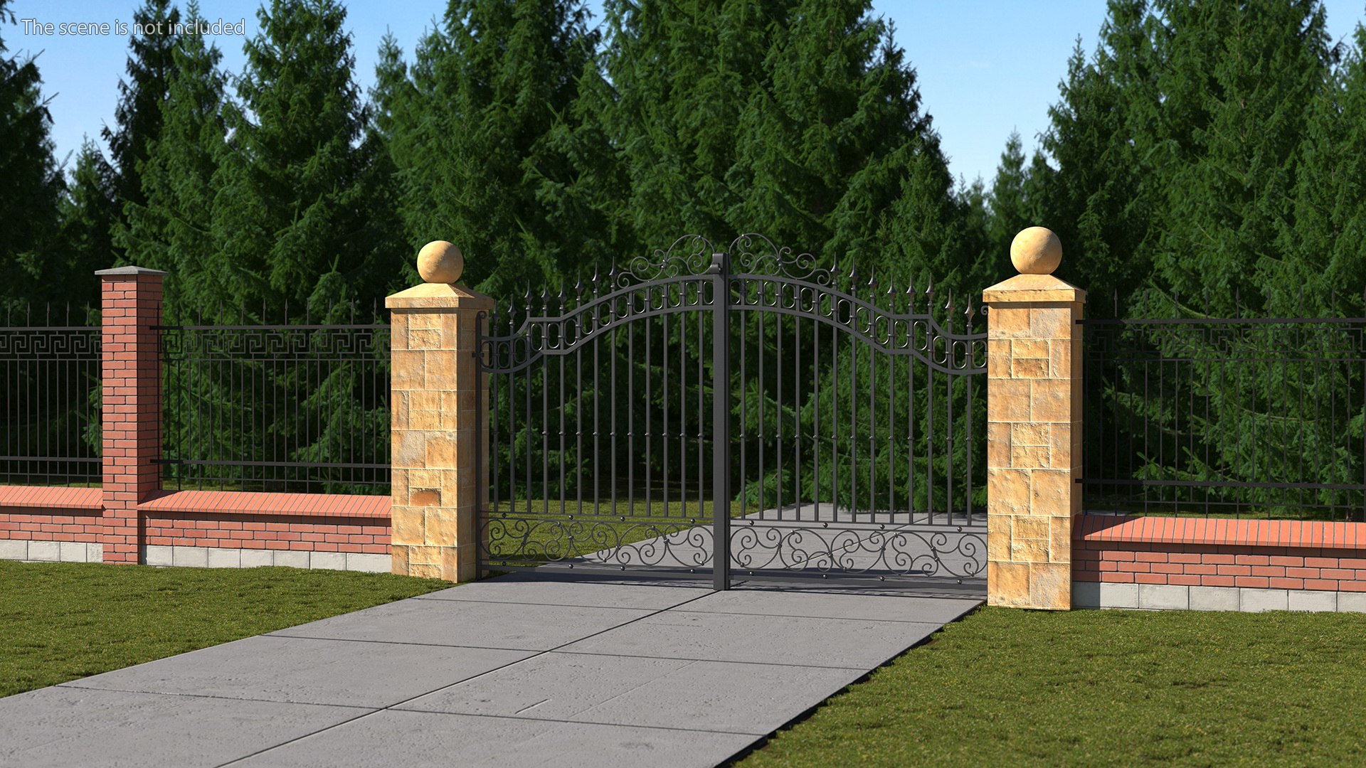 Ornate Iron Gate Model - TurboSquid 1870719