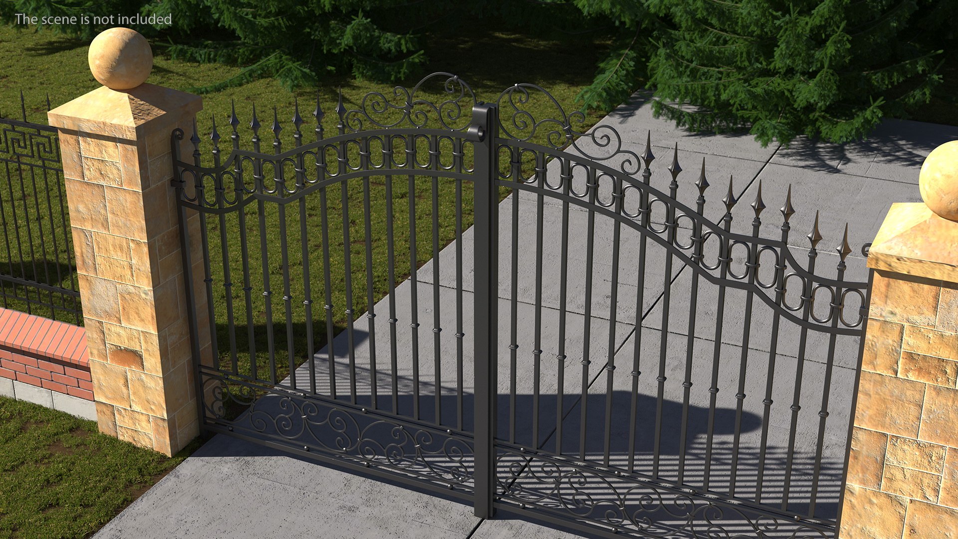 Ornate Iron Gate Model - TurboSquid 1870719