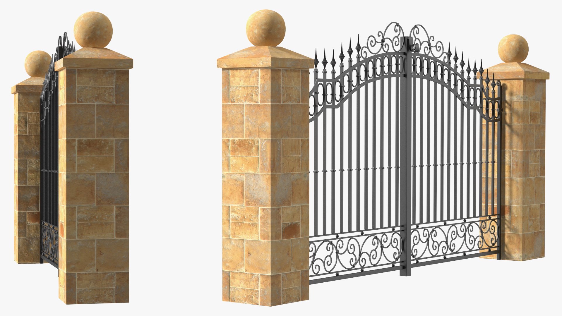 Ornate Iron Gate Model - TurboSquid 1870719