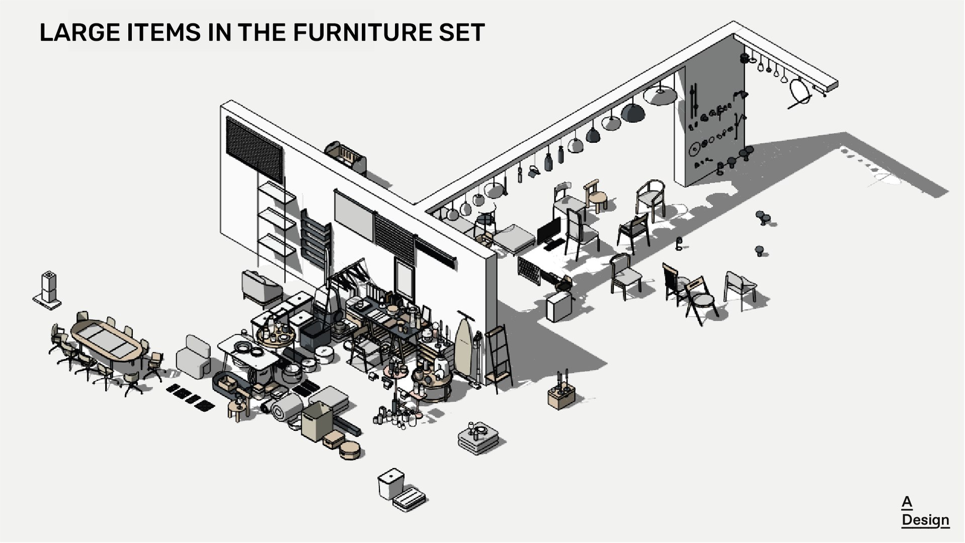 Set Of Luxury Furniture - Pack Of Revit Families 3D Model - TurboSquid ...