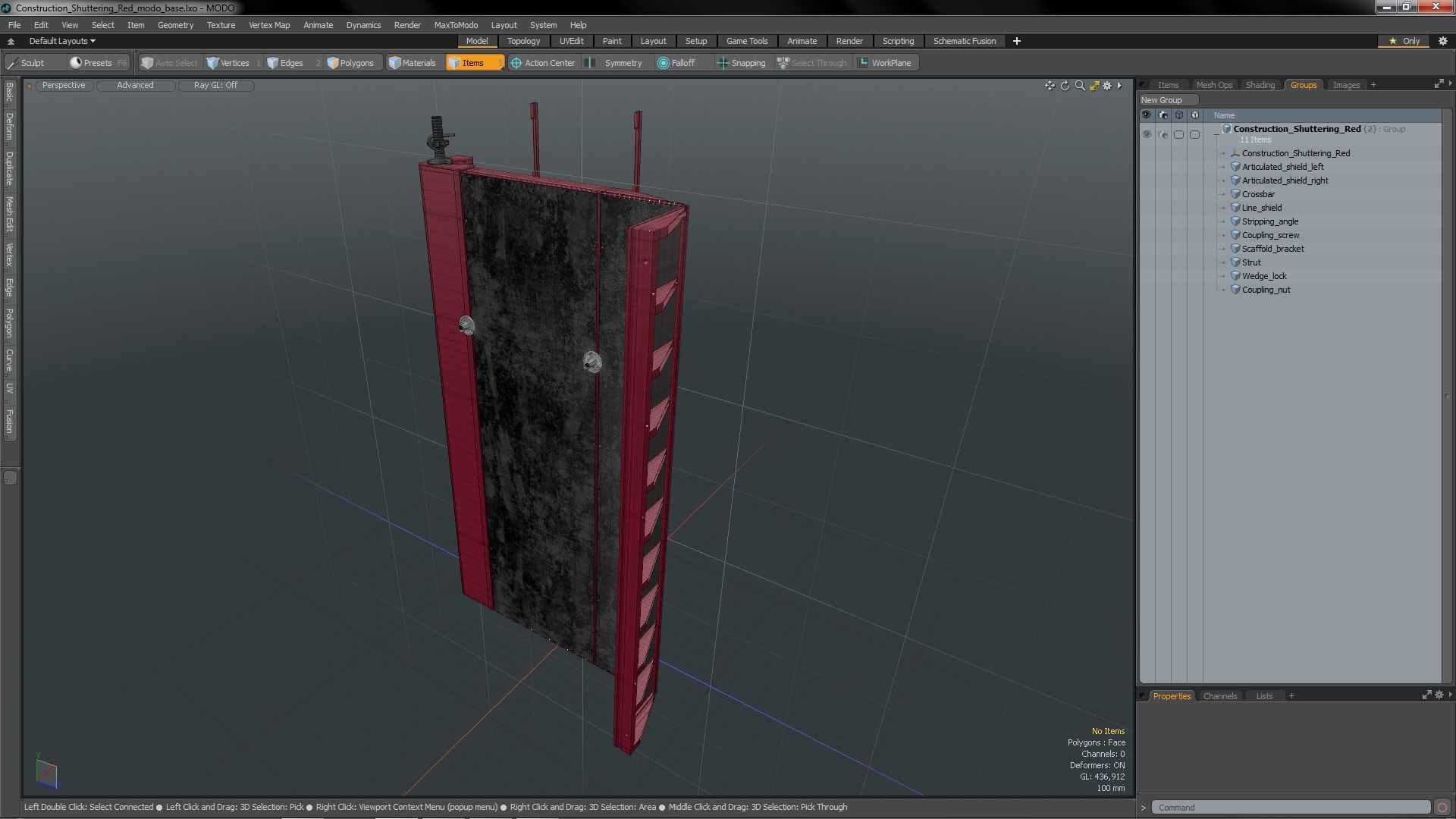 Construction Shuttering Red 3D Model - TurboSquid 2065190