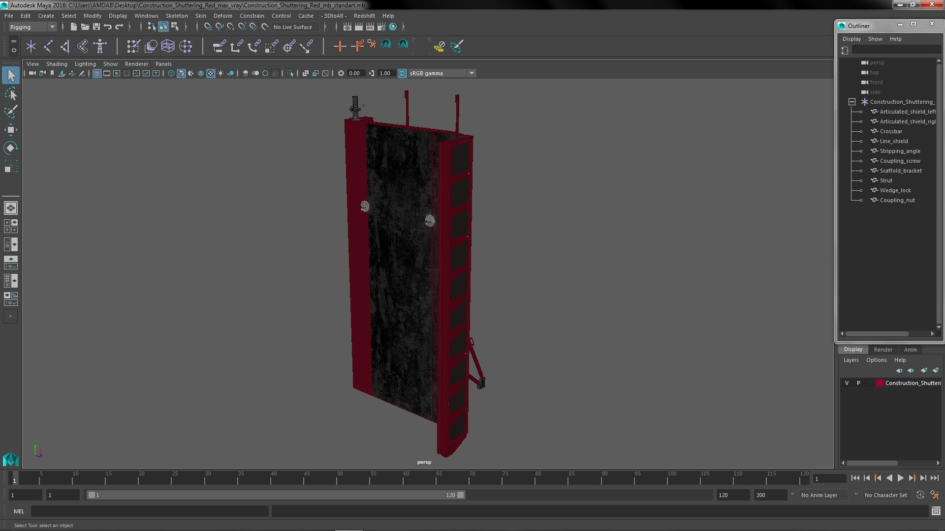 Construction Shuttering Red 3D Model - TurboSquid 2065190
