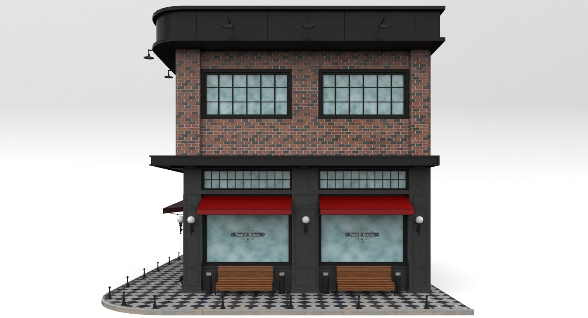 3D Bar Building - TurboSquid 1288492