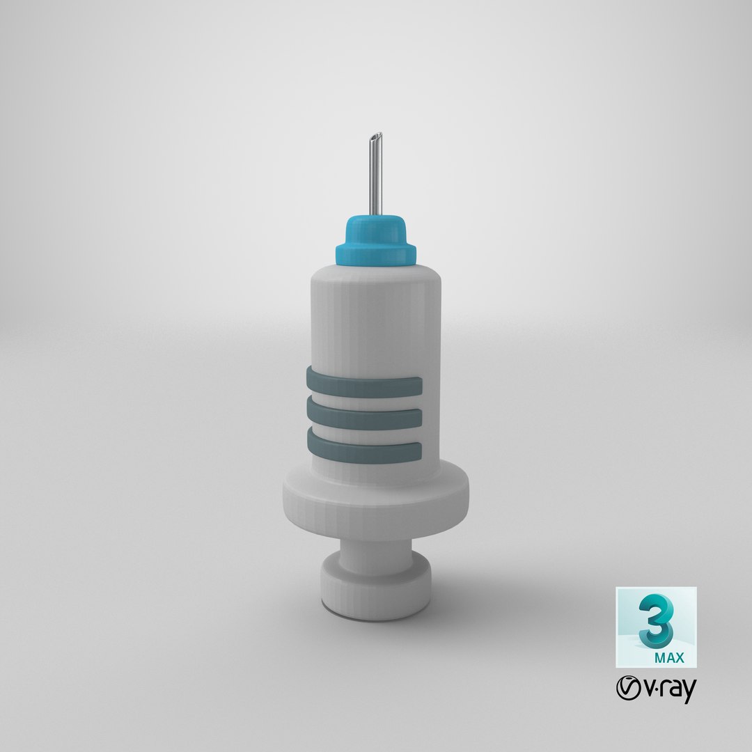 3D Medical Syringe Health Care Cartoon Style - TurboSquid 2101282
