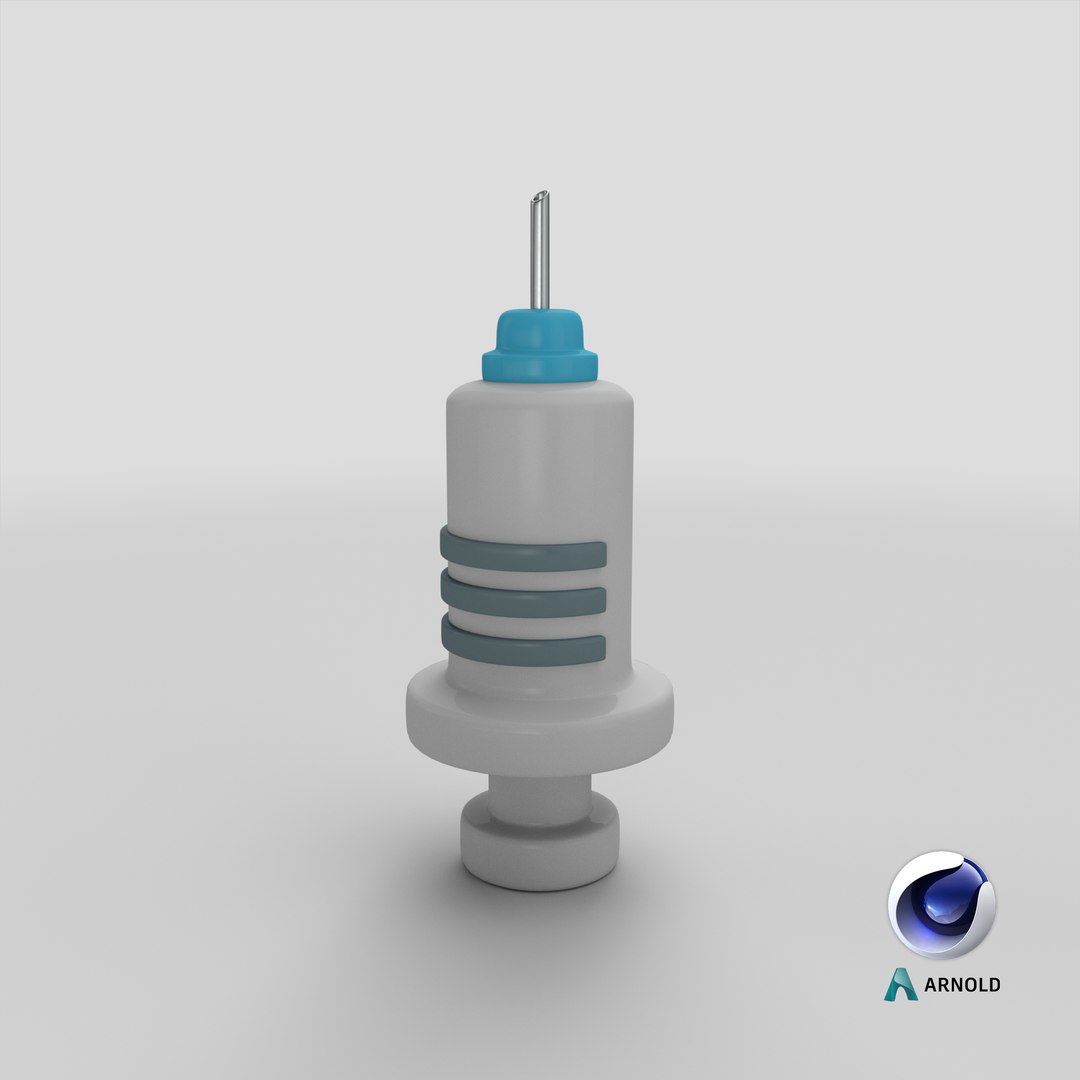 3D Medical Syringe Health Care Cartoon Style - TurboSquid 2101282