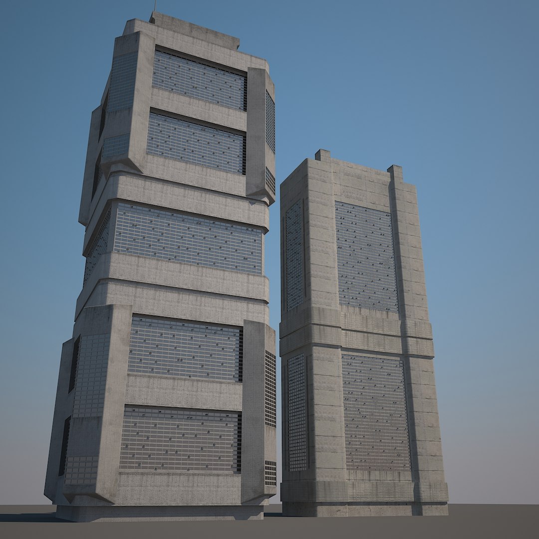3d futuristic towers mega
