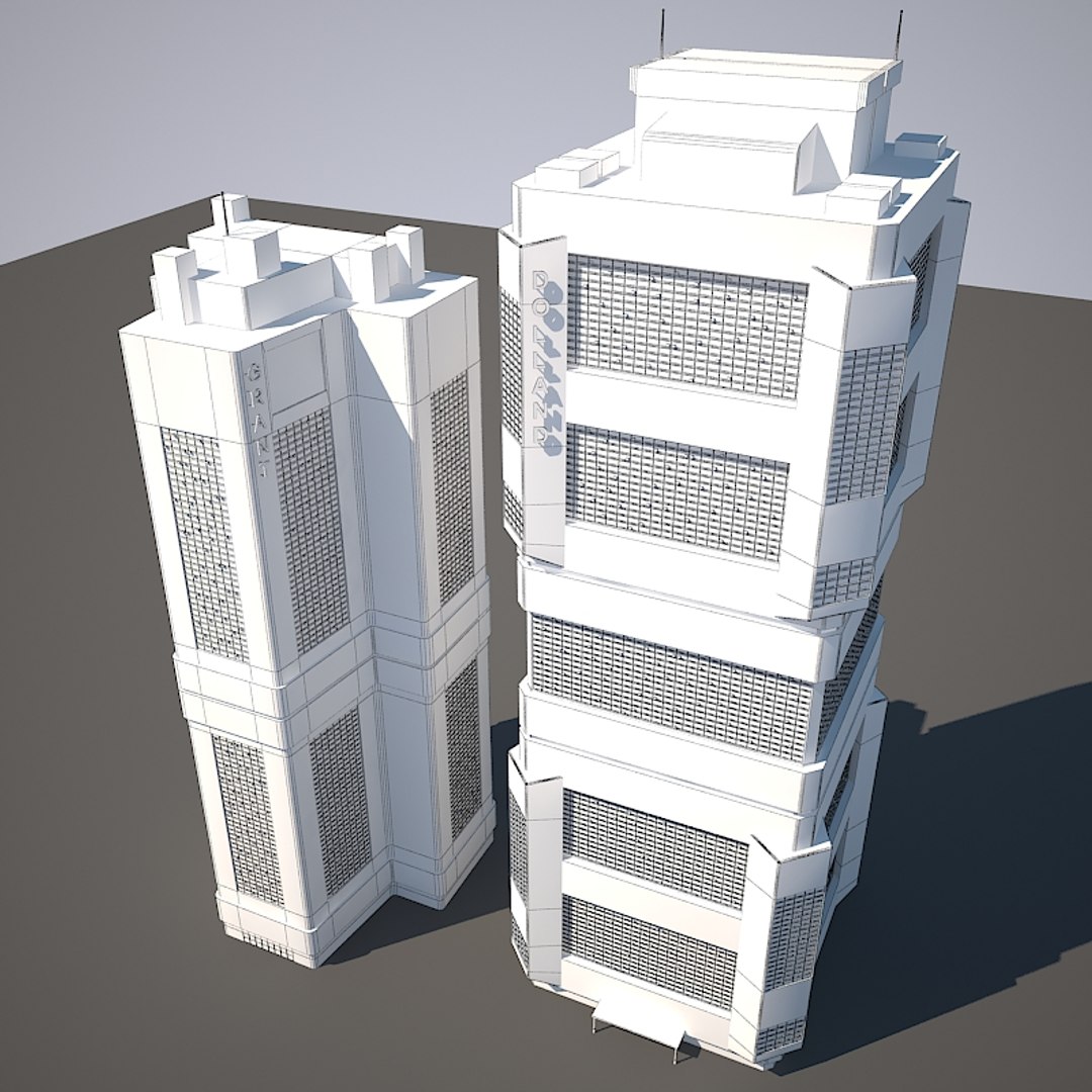3d futuristic towers mega