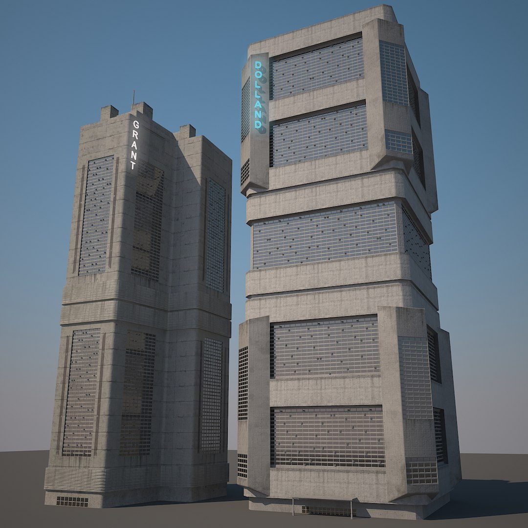 3d futuristic towers mega