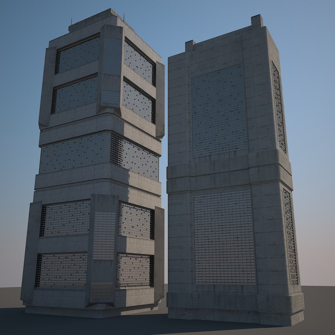 3d futuristic towers mega
