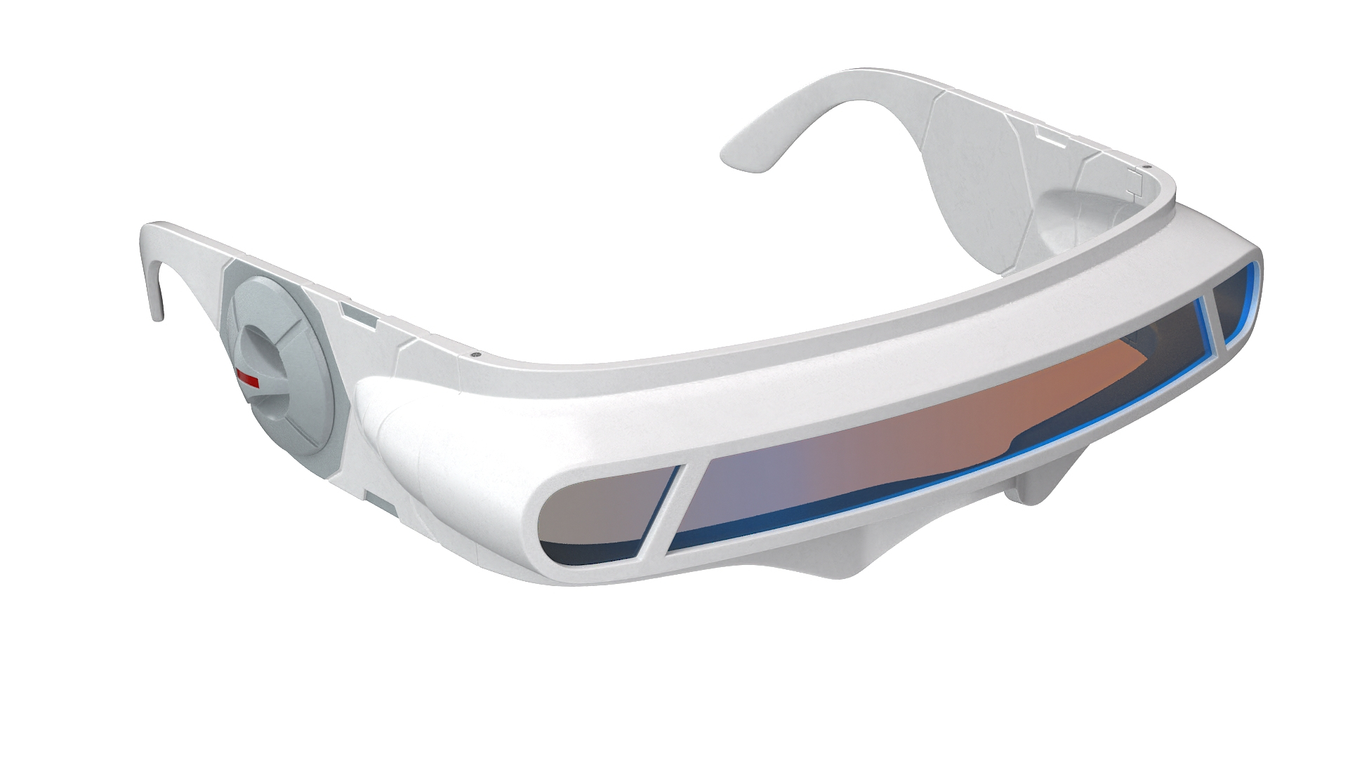 3D Futuristic Mono Lens Sunglasses White Model - TurboSquid 2239810