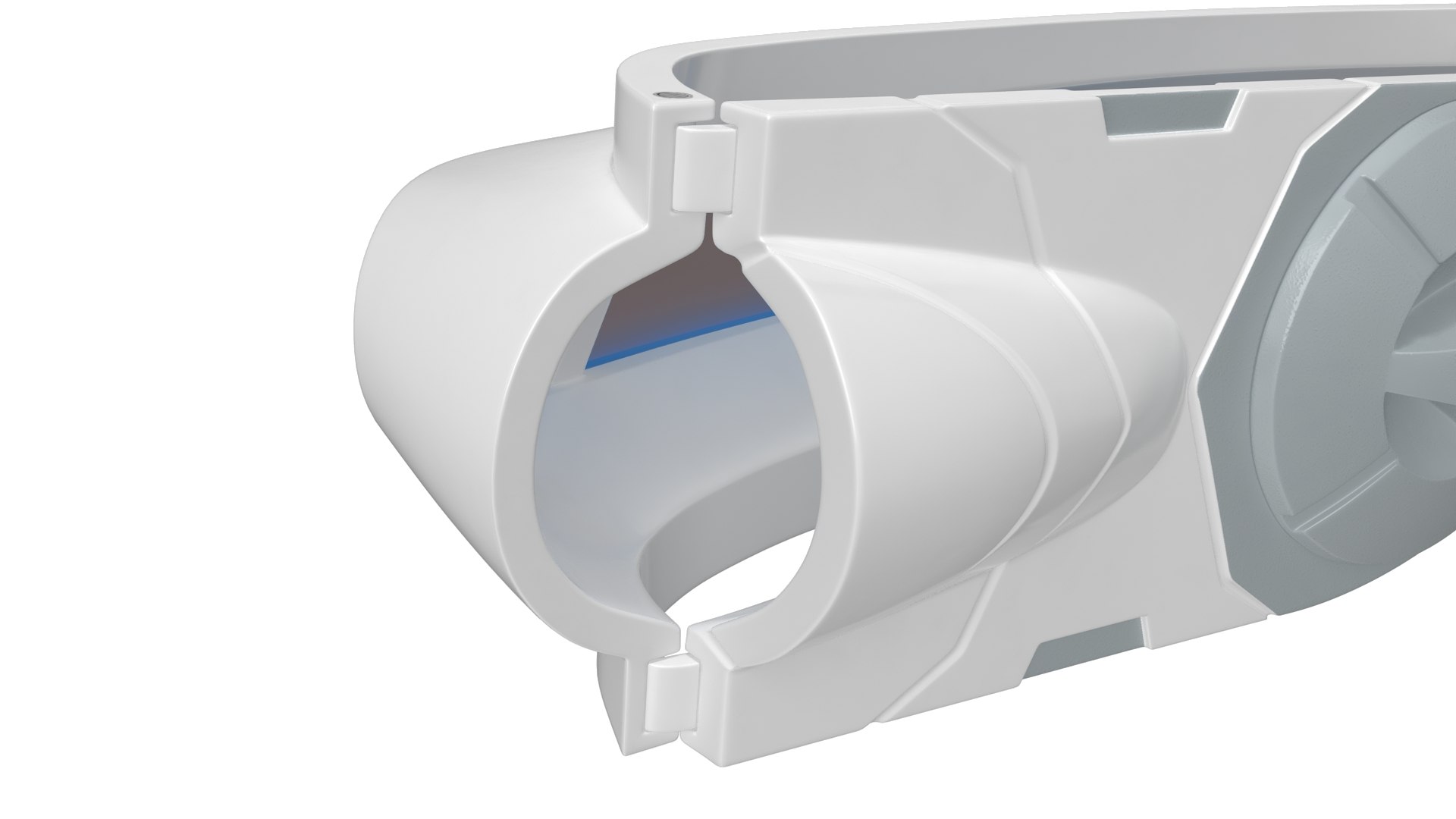 3D Futuristic Mono Lens Sunglasses White Model - TurboSquid 2239810