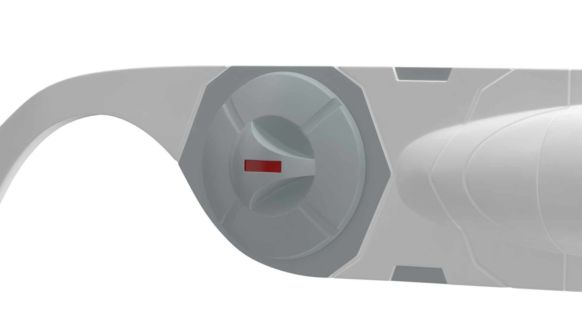 3D Futuristic Mono Lens Sunglasses White Model - TurboSquid 2239810