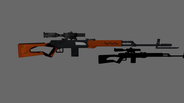 Russian SVD Dragunov Modeled in Blender and Rendered in Maya3Dモデル ...