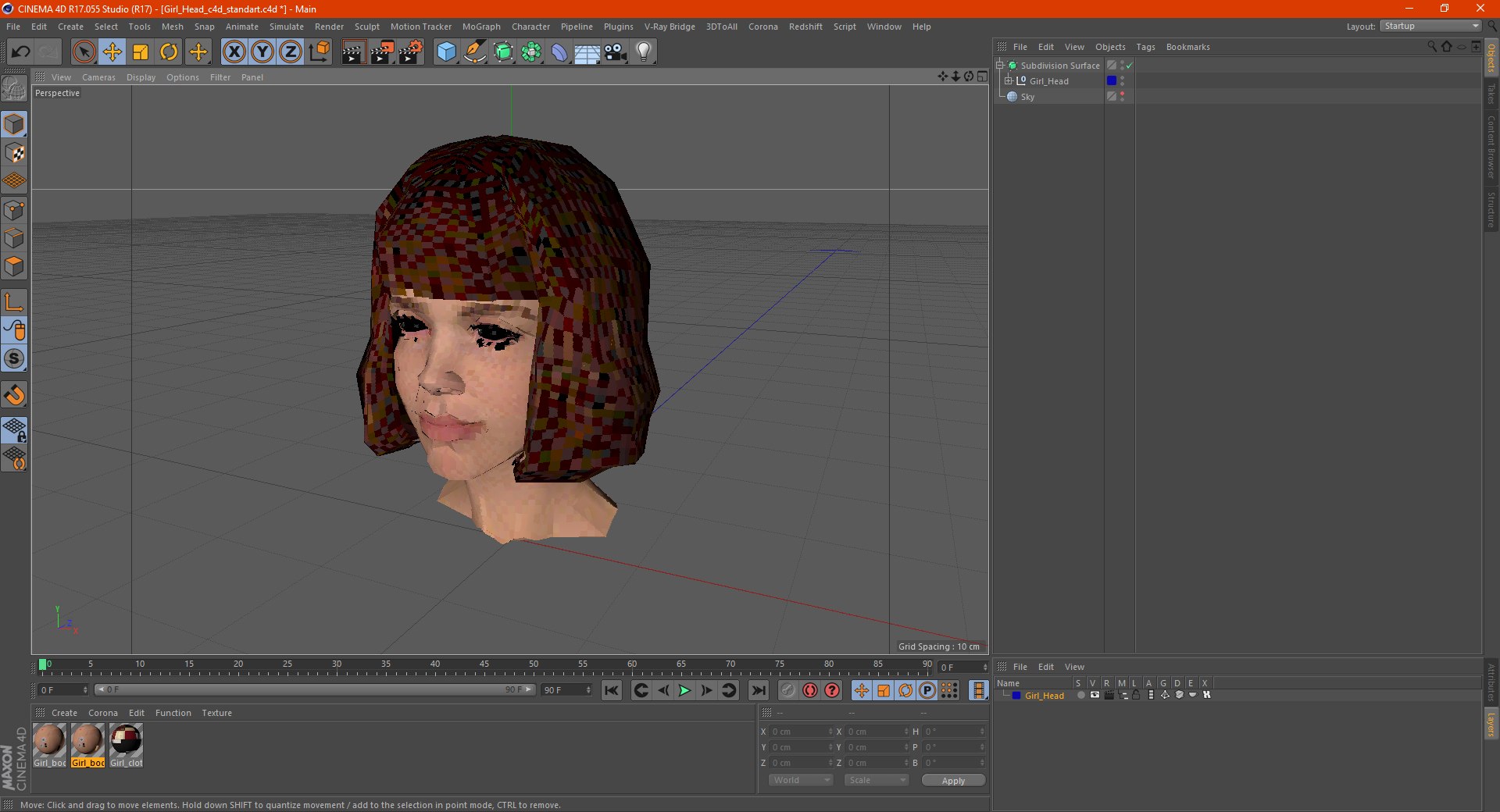 Girl Head 3D Model - TurboSquid 1752647
