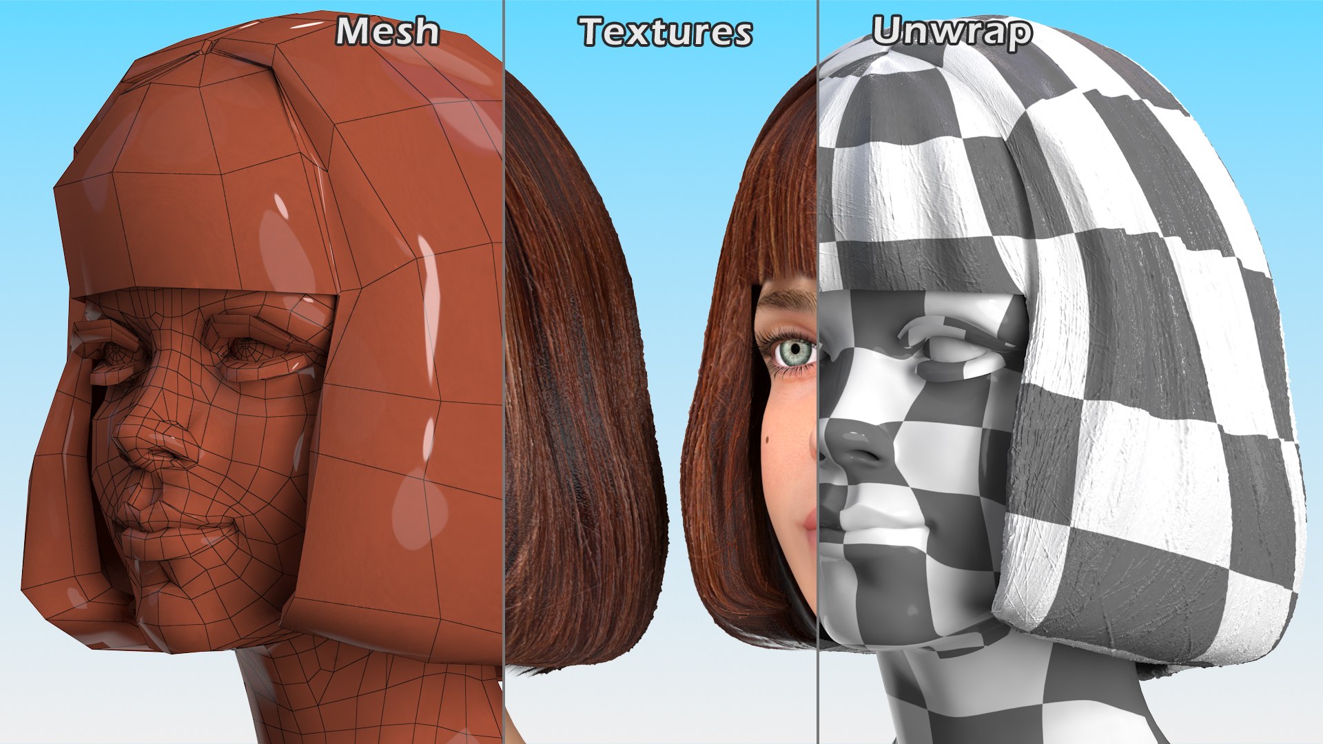 Girl Head 3D Model - TurboSquid 1752647