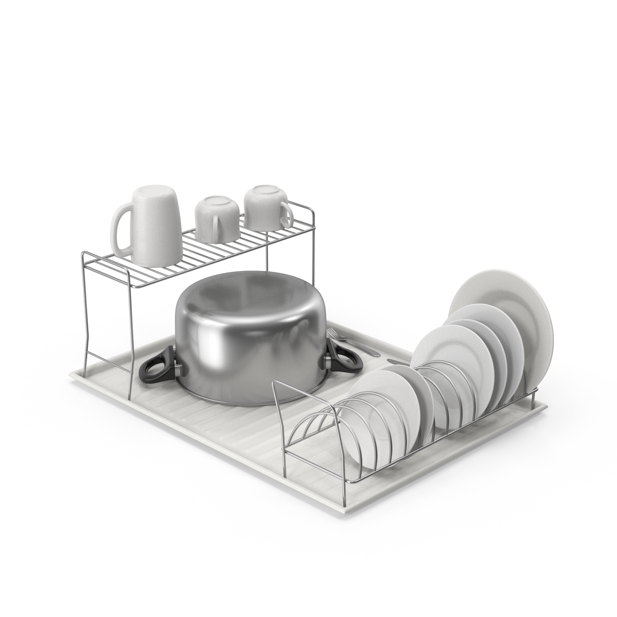 3D Dish Drainer Set model - TurboSquid 1876767