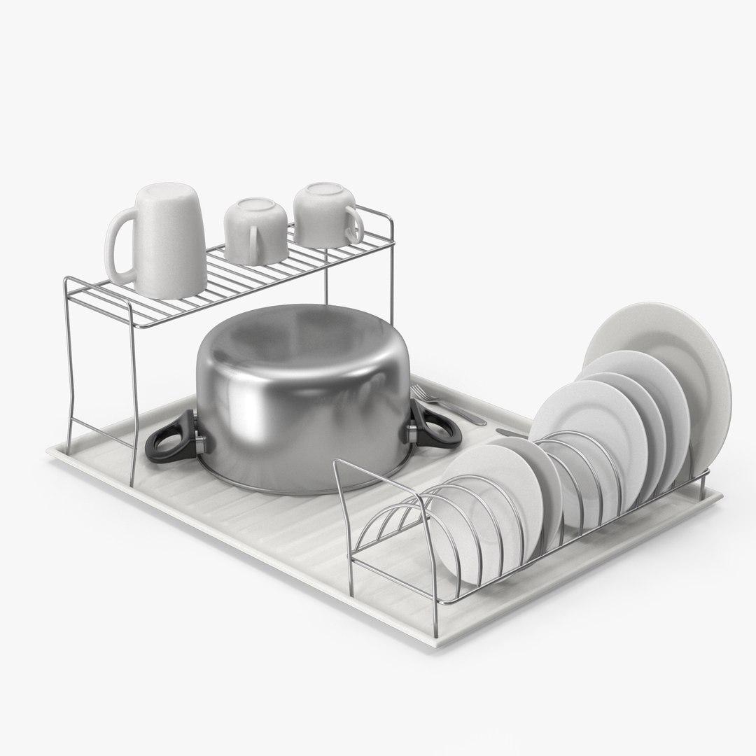 3D Dish Drainer Set model - TurboSquid 1876767