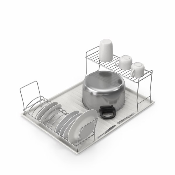 3D Dish Drainer Set model - TurboSquid 1876767