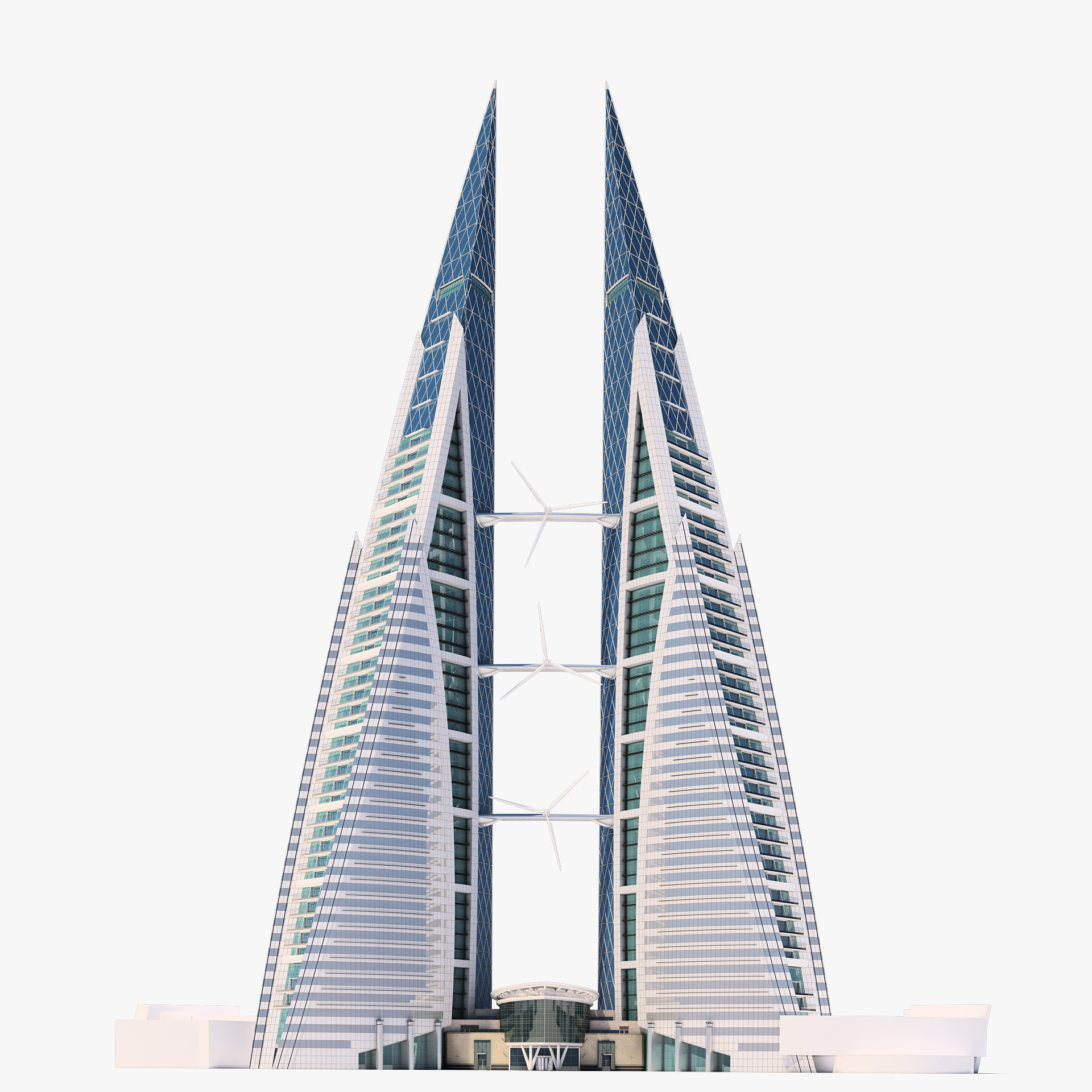 3D Bahrain World Trade Center model - TurboSquid 1817362