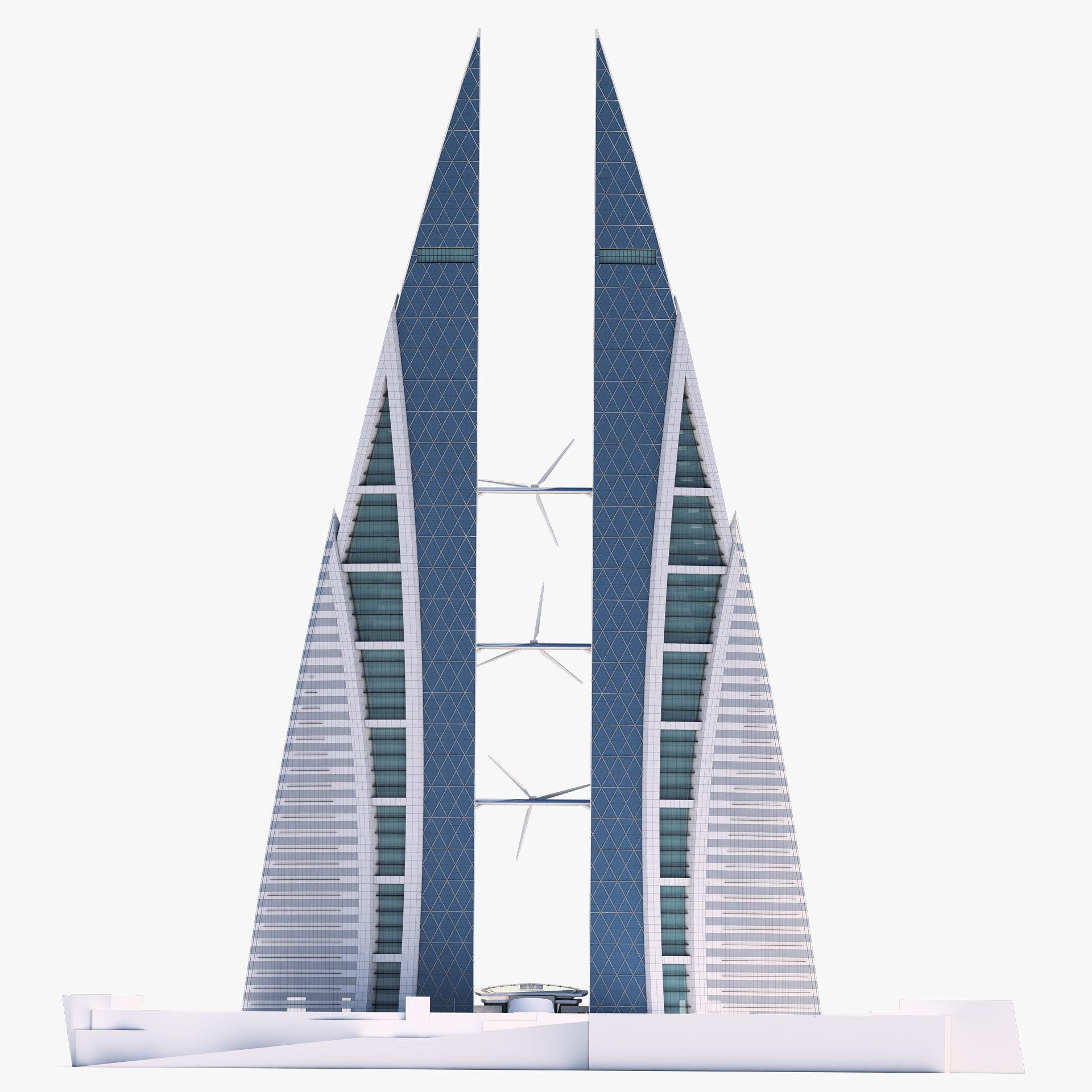 3D Bahrain World Trade Center model - TurboSquid 1817362