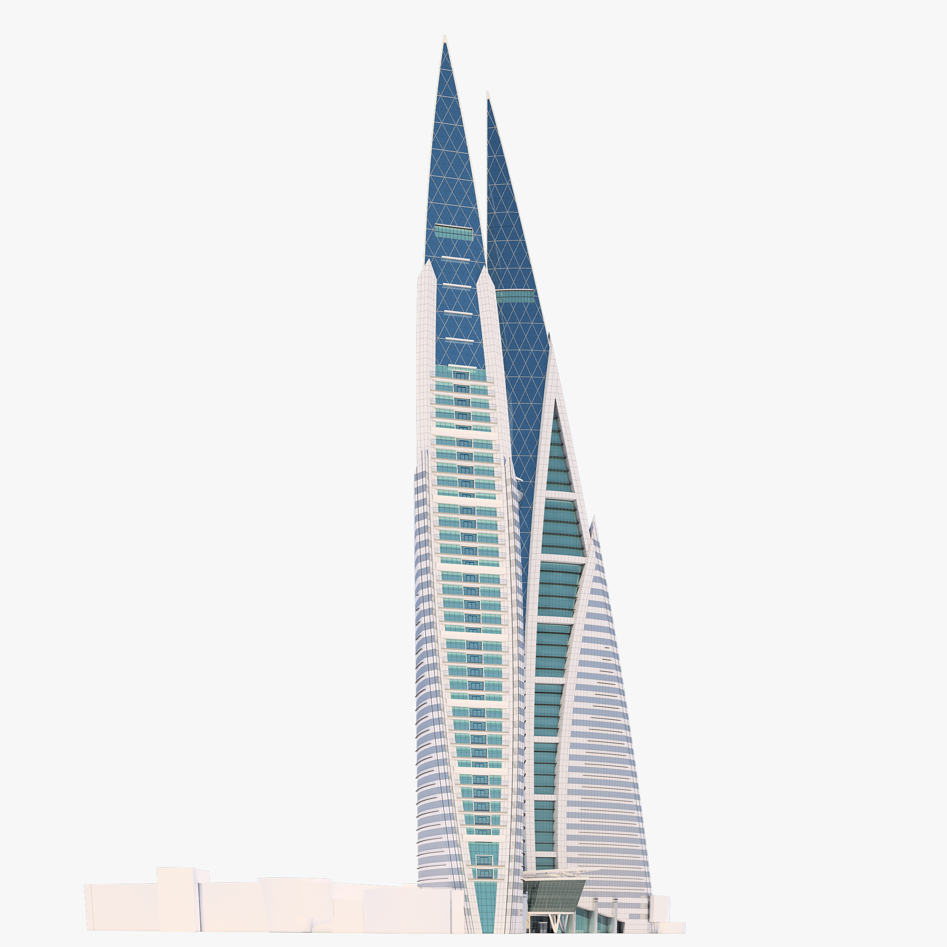 3D Bahrain World Trade Center model - TurboSquid 1817362
