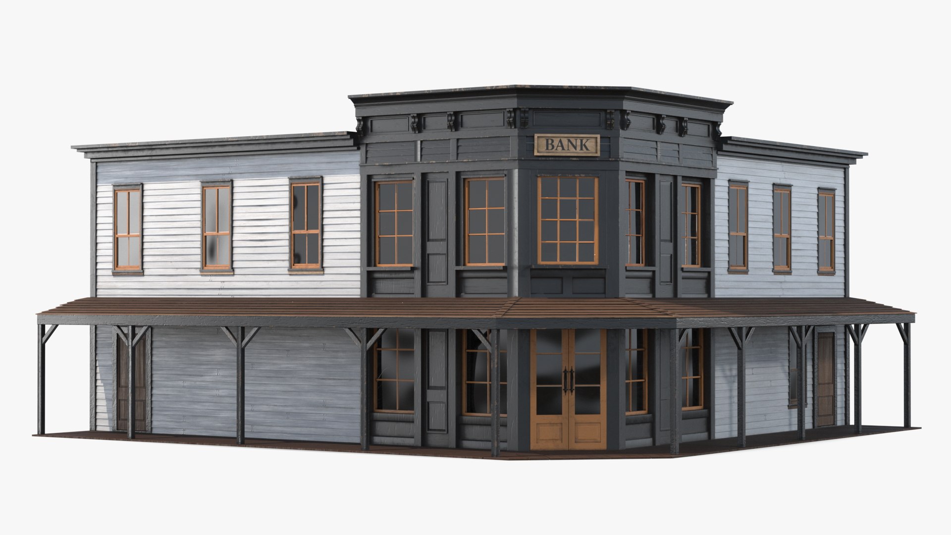 Historical Bank Office Wild West model - TurboSquid 2130993