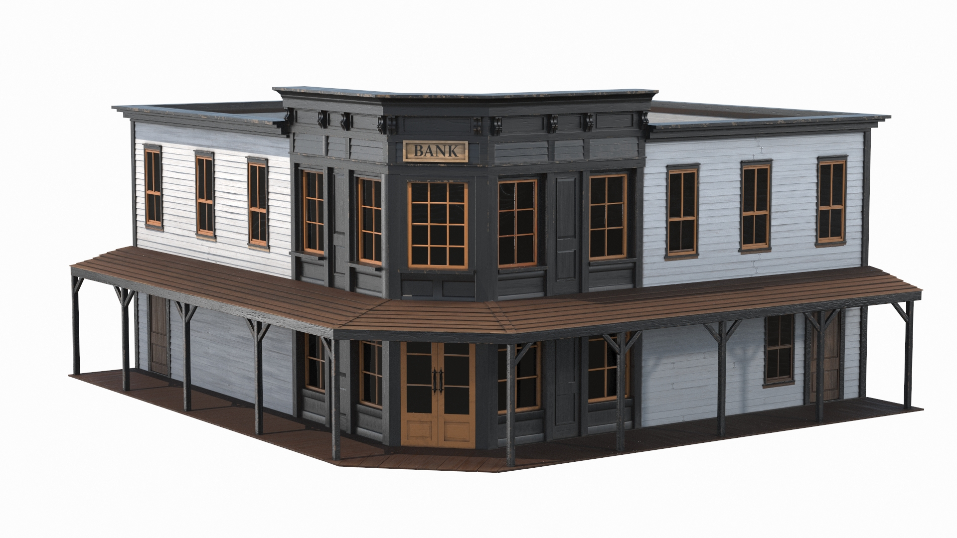 Historical Bank Office Wild West Model - TurboSquid 2130993